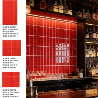 China Vibrant Red Finger Mosaic | Premium Slim Strip Glass Tile & Glass Mosaic For Wall Decor for sale