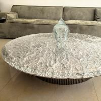 China Hot-Melt Glass Round Coffee Table Top | Artistic hot-melt glass for sale
