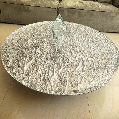 China Hot-Melt Glass Round Coffee Table Top | Artistic hot-melt glass for sale