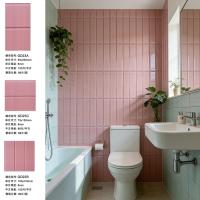 China Pink Glass Mosaic — Slim Strip & Finger Mosaic Wall Tile Collection for sale