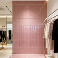 China Pink Glass Mosaic — Slim Strip & Finger Mosaic Wall Tile Collection for sale