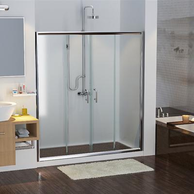 China Semi Frame Tempered Glass Shower Screen Single Panel Slide for sale