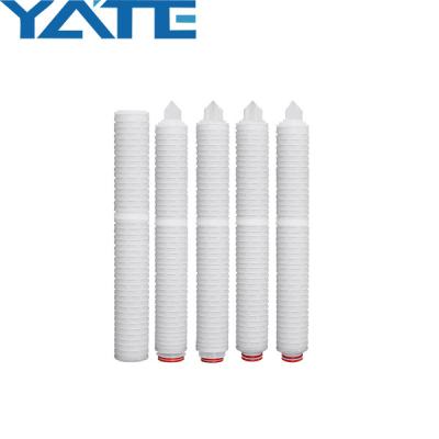 China 0.45μm PES Membrane Pleated Filter Cartridge 20 Inch for Beer Wine Sterile Filtration for sale