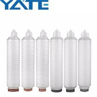 China 20 Inch PP 1 Micron Pleated Water Filter Cartridge 69mm Diameter with 1 Year Warranty for Industrial Filtration for sale