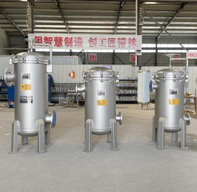 China 316L Stainless Steel Bag Cartridge Filter Housing 0.6-1.0MPa Pressure DN25-80 Ports High Dirt Capacity for sale