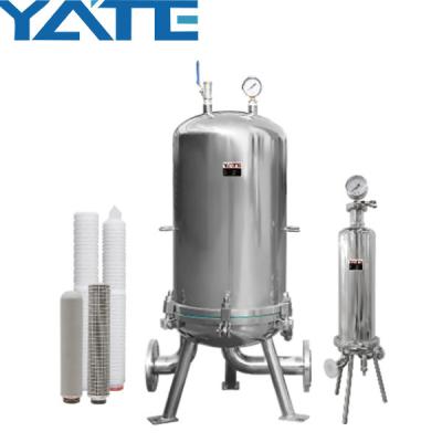 China Industrial Water Filter Machine 5 Micron Stainless Steel 304 Cartridge Filter Housing 0.6MPa for sale