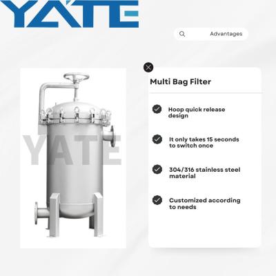 China 4 Bag Filter Housing 1-24 Multi Rocker Ring Type Liquid Filter Bag Housings for sale
