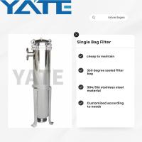 China 304 316 Stainless Steel Single Bag Filter Housing 0.25m² 20m³/h for Chemicals for sale
