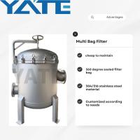 China 304 Stainless Steel Multi Bag Filter Housing 1-24 Bags 0.6MPa for Industrial Filtration for sale