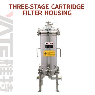 China Stainless Steel Cartridge Filter Housing with PP Pleated Element 102-350mm Diameter 1.2 Mpa Pressure for sale