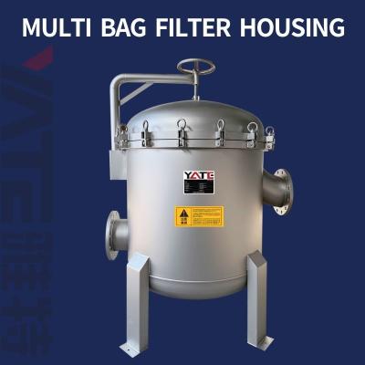 China Stainless Steel Bag Filter Housing 219mm 1300mm Liquid Filtration System for sale