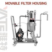 China Food Grade 150 Mesh Stainless Steel Trolley Movable Bag Filter Housing 219mm 1.6 Mpa for sale