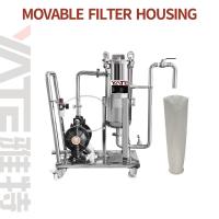 China Stainless Steel Mobile Bag Filter Housing with Pump System - Industrial Grade Liquid Filtration Unit with Universal Wheels for sale