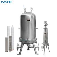 China Vertical Stainless Steel Filter Housing 0.2μm 0.6Mpa for Wine Beer Filtration 10 20 30 Inch for sale
