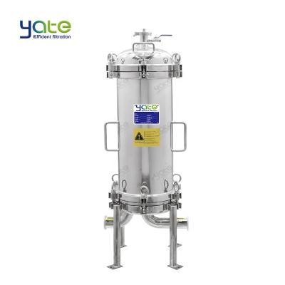 China Sanitary Food Grade Stainless Steel 304 316 Micro Filter Cartridge Housing for Beer Yeast Liquid Filtration 0.6MPa for sale