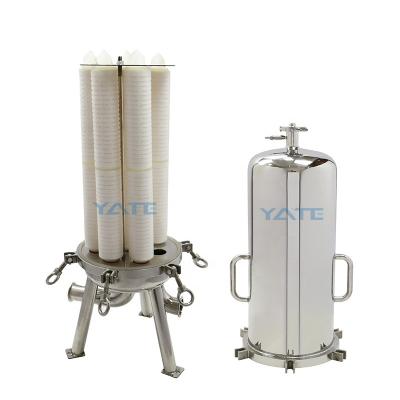 China SS 304 316L 10 20 Inch Sanitary Code 7 PP Cartridge Micro Filter Housing Food Grade Single Multi for sale