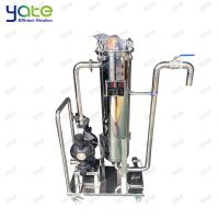 China SS304/316L Sanitary Tri-Clamp Single Bag Filter 0.2-200 Micron for Milk Beverage Syrup with Trolley for sale