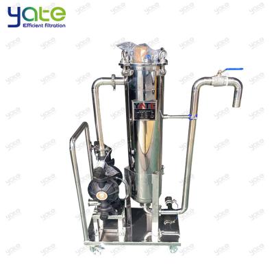 China SS304/316L Sanitary Tri-Clamp Single Bag Filter 0.2-200 Micron for Milk Beverage Syrup with Trolley for sale