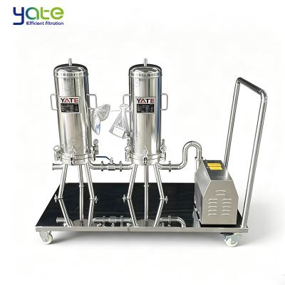 China Corrosion‑Resistant SS304 316L Movable Trolley Cartridge Filter Housing For Wine Grape Must Purification for sale