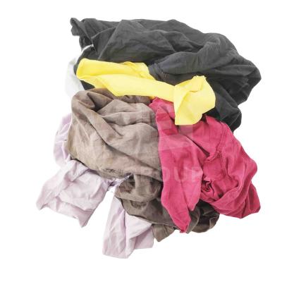 China Mixed Color 100% Cotton T Shirt Industrial Wiping Rags Cutting Used Clothes Cotton Cleaning Cloth Rags for sale
