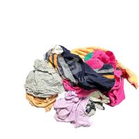 China Grade A T-shirt Mixed Color 100% Cotton Waste Rags Industrial Wiping Used Rags Coloured Singlet Wipers for sale