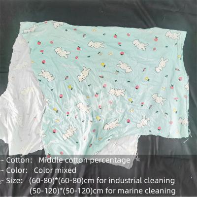 China All-purpose Promotional Oil Absorption No Stains Clean Rags Wiping Material Cutting cotton sheeting rags for sale