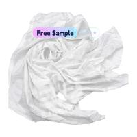 China Low lint Cotton Rags Kg White Elastic Knitting T-shirt Rags Recycled Cotton Cloth Cleaning Wiping Used Rags for sale