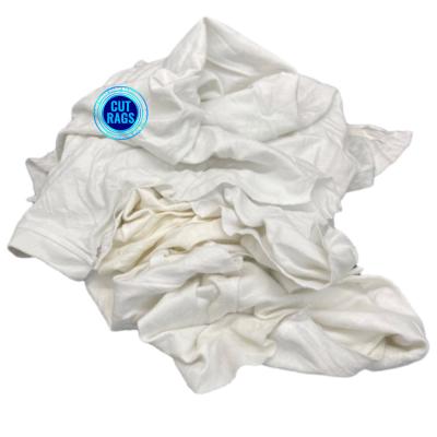 China 5kg 10kg 20kg 25kg White t shirt rags industrial hosiery clips 5kg 10kg 20kg 25kg100% cotton waste cut wiping T-Shirt Ra for sale