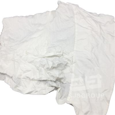 China A Grade 5KG 10KG 20KG 25KG Industrial reusable hosiery cutting waste cotton rag white knit t shirt rag for cleaning for sale