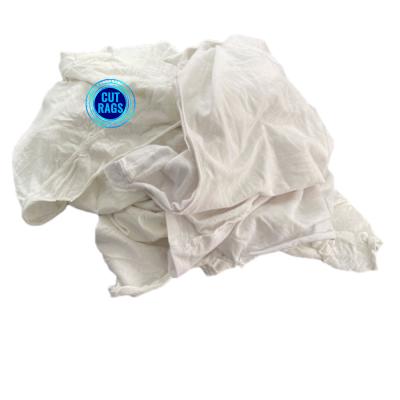 China Multicolor Textile Cotton Waste Rags Washed T-shirts Colored Cotton Cut Rag White T-shirt Rags for sale