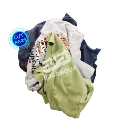 China Grade A Mixed fabric cutting pieces Dark T-shirt Coloreded Cotton Rags 100 Cotton Cleaning Rag for Industrial Wiping for sale