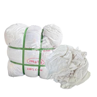 China Soft & absorbent 35-55cm used cloth scraps cotton cleaning rags 10kg 20KG 25KG bales industrial t shirt rags for sale
