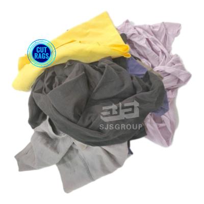 China Soft & absorbent Cotton rag 35-55cm used clothes cotton cleaning rags 10kg bales industrial cotton wiping cut t shirt rags for sale