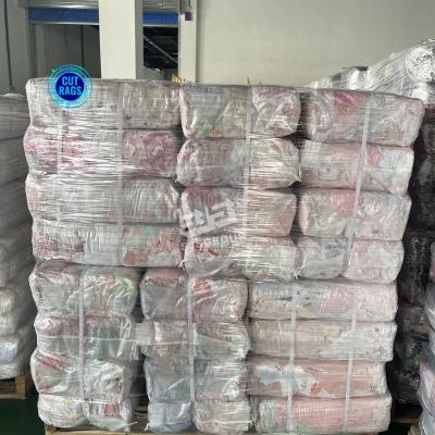 China Light Color Mixed T Shirt Rags Cotton Cloth Cutting Clips Industrial Cleaning Wiping Rags for sale