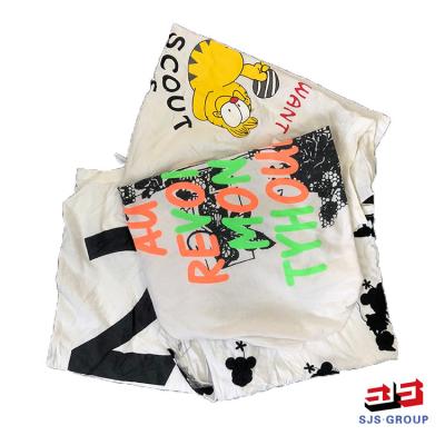 China White Color 55cm Used Plain Cotton T Shirt Rags for sale