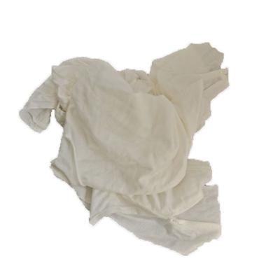 China Recycled White T Shirt Industrial Cotton Rags for sale
