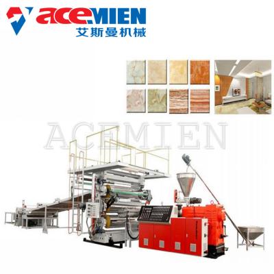China Low Noise PVC Imitated Artificial Marble Making Machine 250 Kw With T Type Mould for sale