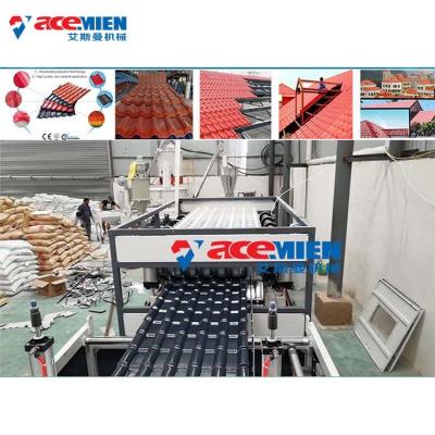 China Recycle Pvc Resin Trapezoidal 1mm Roof Tile Forming Machine for sale