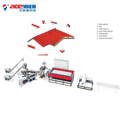 China 380V Glazed PVC Plastic Roofing Tile Making Machine 3D Bamboo Shape for sale