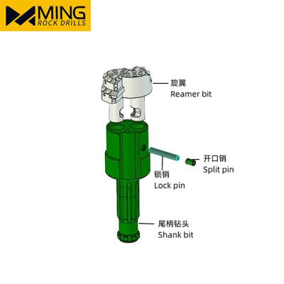 China MRE133 Overburden Casing Drilling Bit OD 133mm DHD340 Shank Dual Rotors for Soft Hard Rock for sale