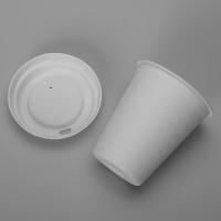 China Bagasse Molded Pulp Leakproof 8oz 250ml Biodegradable Cups And Lids for sale