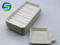 China Heat Resistant Square  22g 24×13×2cm Corn Starch Plates for sale