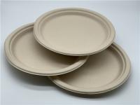 China Food Grade Biodegradable Sugarcane Bagasse Plates Round Eco-friendly Food Container for sale