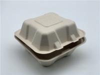 China Bagasse Hamburger 6 Inch 20g Biodegradable Takeout Containers for sale