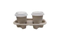 China Biodegradable 13.5 Grams 2 Cup Coffee Cup Carrier Tray for sale