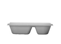 China Bagasse Lunch 22.5×12.5×5.5cm Biodegradable Salad Boxes for sale