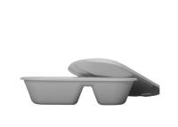 China Bagasse Lunch 22.5×12.5×5.5cm Biodegradable Salad Boxes for sale