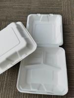 China 9inch biodegradable disposable clamsell cardboard box 3 compartment fast food takeout packaging box for restaurant for sale
