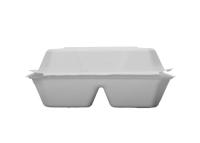 China 8 Inch 3 Compartment Plant Fiber Biodegradable Takeout Containers for sale