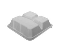 China 8 Inch 3 Compartment Plant Fiber Biodegradable Takeout Containers for sale